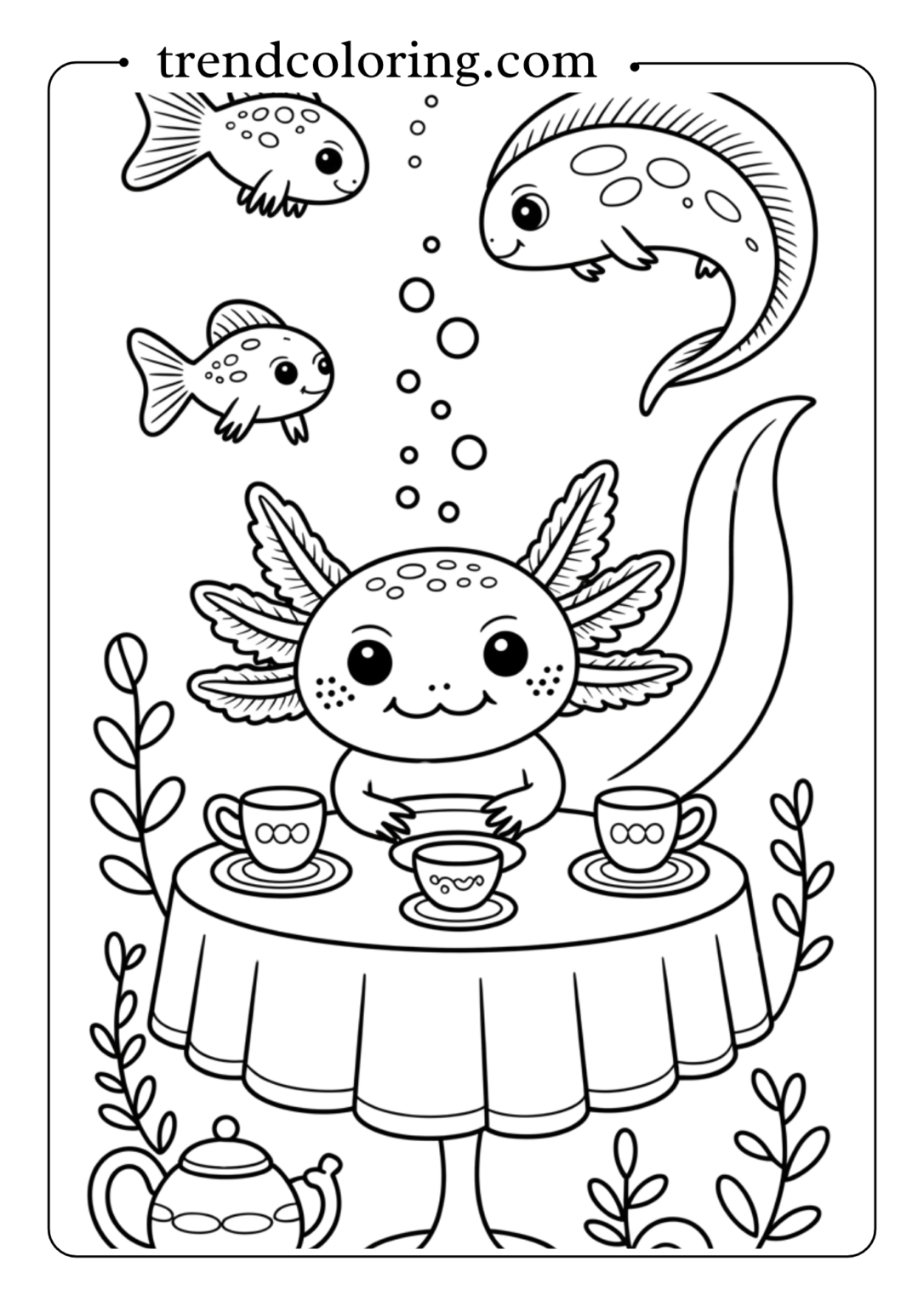 Axolotl Coloring Pages: 20 Free Printable for Kids & Adults